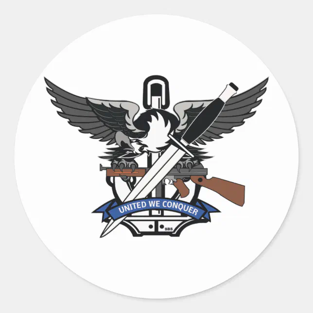 STIKER ROND UNITED WE CONQUER CLASSIC ROUND STICKER | Zazzle