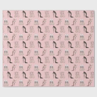 Stiletto High Heel Designer Shoes Wrapping Paper | Zazzle