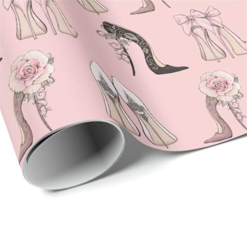Stiletto High Heel Designer Shoes Wrapping Paper | Zazzle