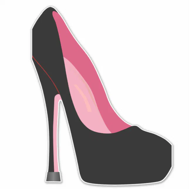 STILETTO HIGH HEEL SHOE CUSTOM CUT DECAL STICKER | Zazzle