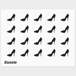 stiletto high heeled shoe icon classic round sticker | Zazzle