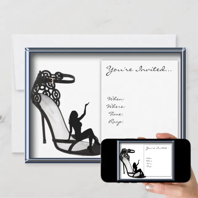 Stiletto Shadow Invitation | Zazzle