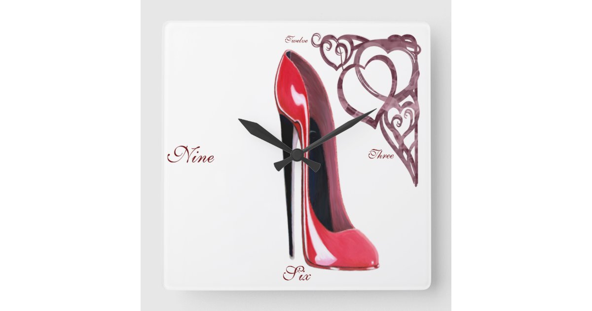 Stiletto Shoe Art Clocks | Zazzle