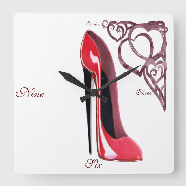 Stiletto Shoe Art Clocks | Zazzle