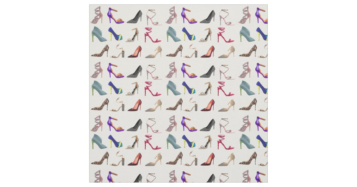 Stilettos High Heel Collage Fabric | Zazzle