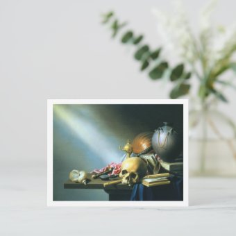 Still Life: An Allegory of the Vanities of Human L Postcard | Zazzle