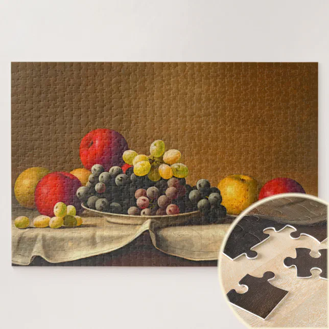 Still Life, Apples, Grapes, Fruit Jigsaw Puzzle | Zazzle