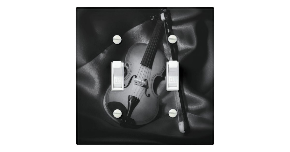 Still-life b&W image of a violin Light Switch Cover | Zazzle