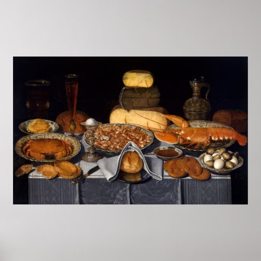 Still Life: Crab, Shrimp, and Lobster Poster | Zazzle.com