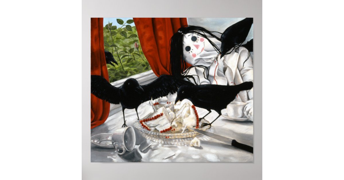 "Still Life Disrupted by Crows" by Cegavske Poster | Zazzle