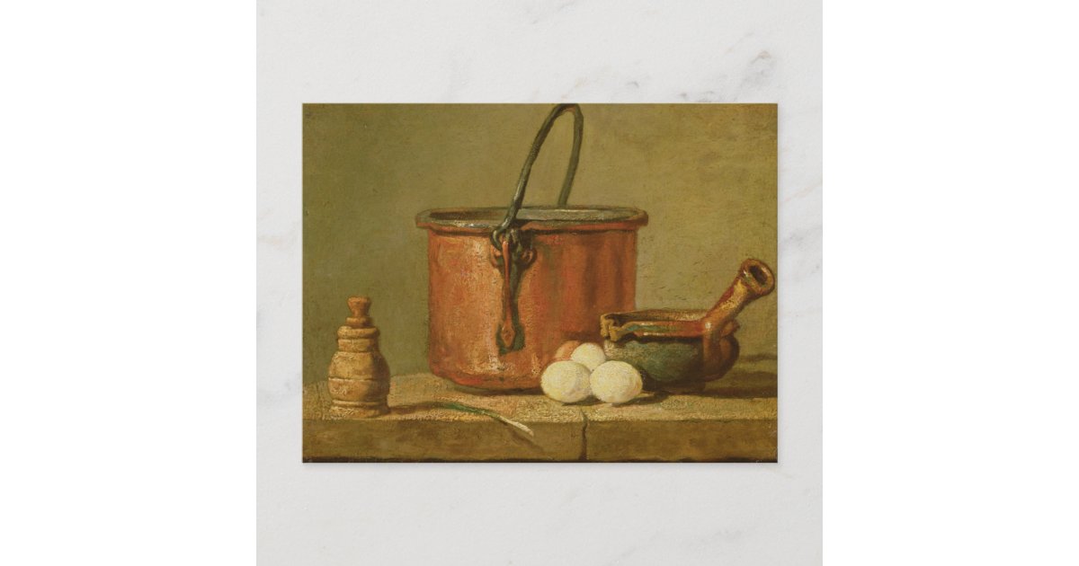 Still Life of Cooking Utensils, Cauldron Postcard | Zazzle