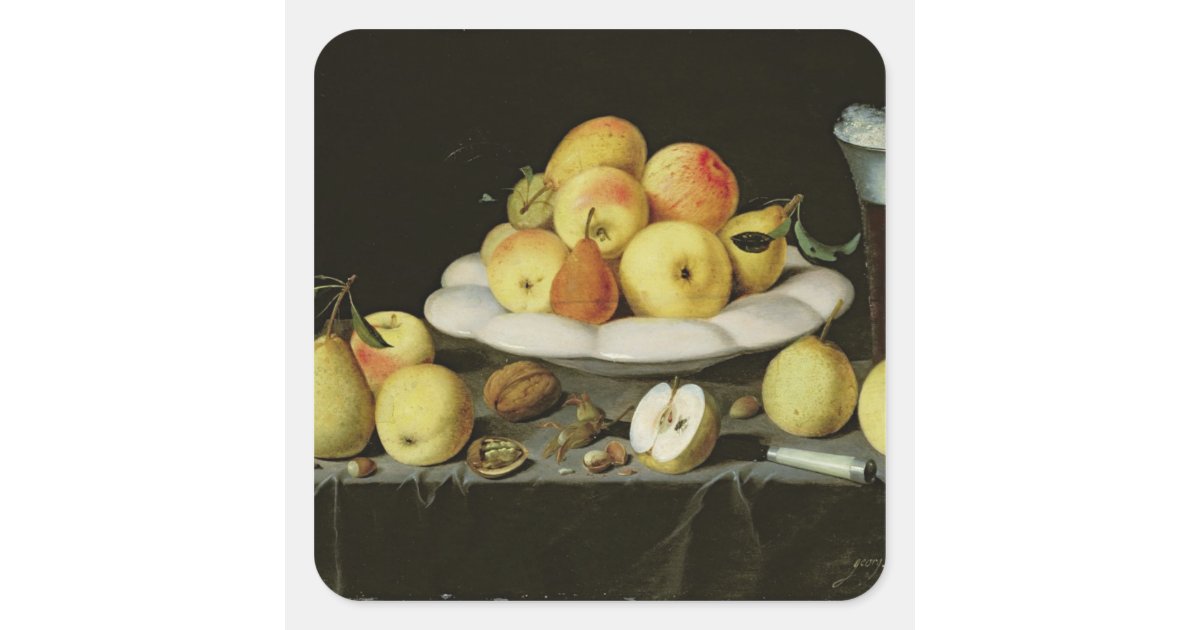 Still life square sticker | Zazzle