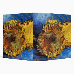 Still Life Two Cut Sunflowers by Vincent van Gogh 3 Ring Binder | Zazzle