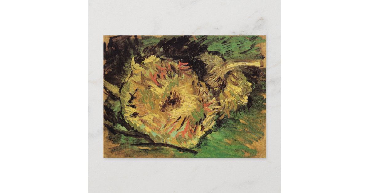 Still Life Two Cut Sunflowers by Vincent van Gogh Postcard | Zazzle