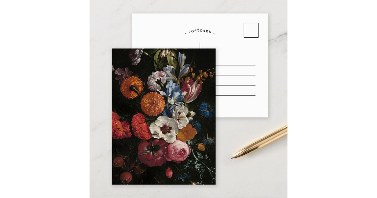 Still Life with Bouquet of Flowers | Johan Johnsen Postcard | Zazzle