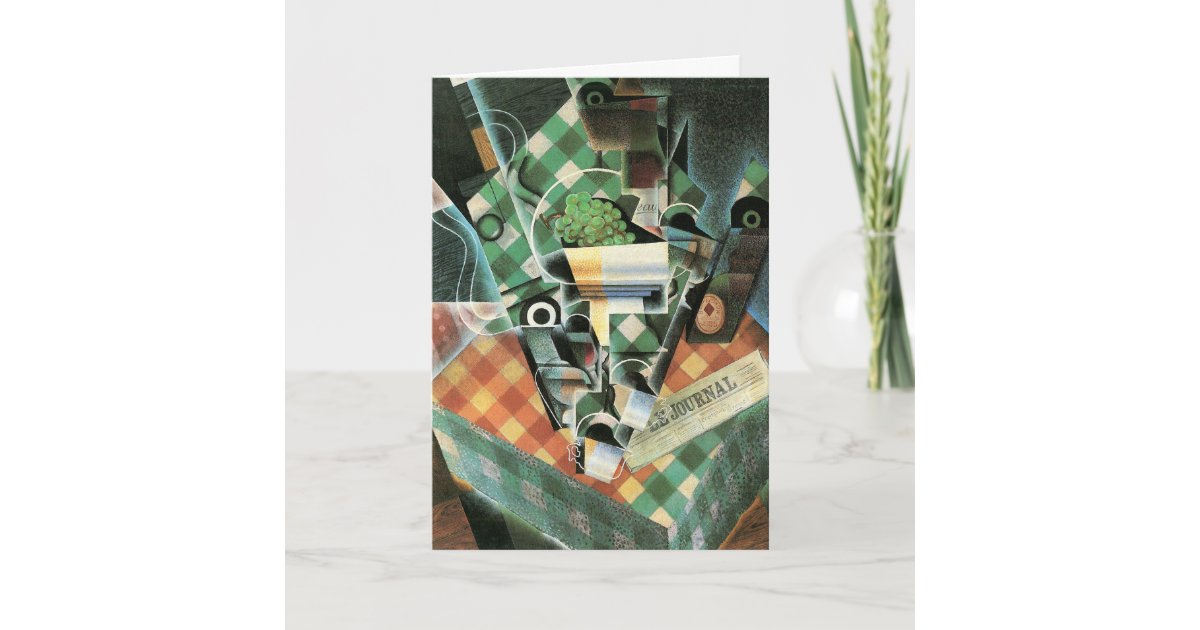 Still Life with Checked Tablecloth by Juan Gris Card | Zazzle