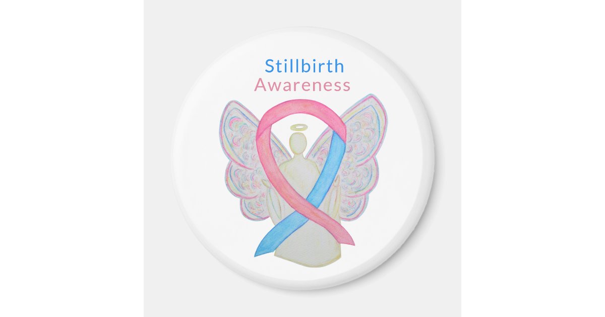 Stillbirth Awareness Ribbon Angel Art Magnets | Zazzle