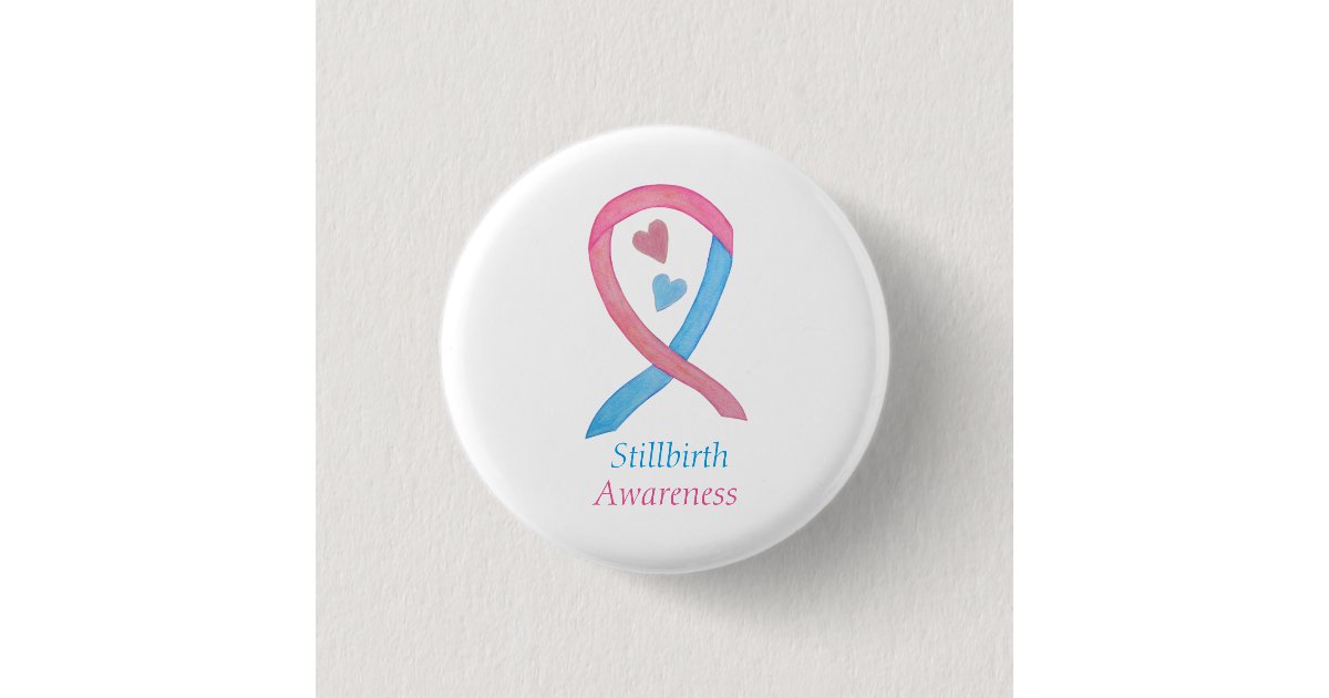 Stillbirth Awareness Ribbon Custom Art Button | Zazzle