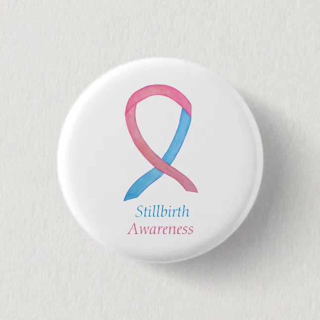Stillbirth Awareness Ribbon Custom Art Pins | Zazzle
