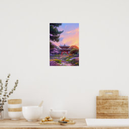 Stillness and Grace in the Japanese Shrine Poster | Zazzle