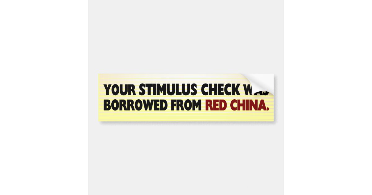Stimulus Check Bumper Sticker | Zazzle