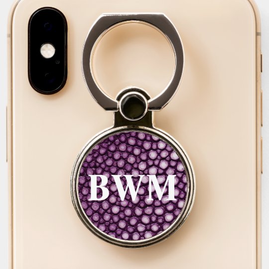 Stingray Purple Leather Phone Ring Stand | Zazzle.com