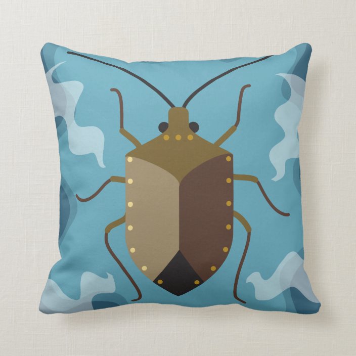 Stink bug and ladybug throw pillow | Zazzle.com