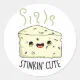 Stinkin Cute Funny Cheese Pun Classic Round Sticker | Zazzle