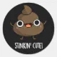 Stinkin Cute Funny Poo Pun Dark BG Classic Round Sticker | Zazzle