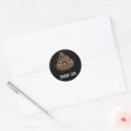 Stinkin Cute Funny Poo Pun Dark BG Classic Round Sticker | Zazzle