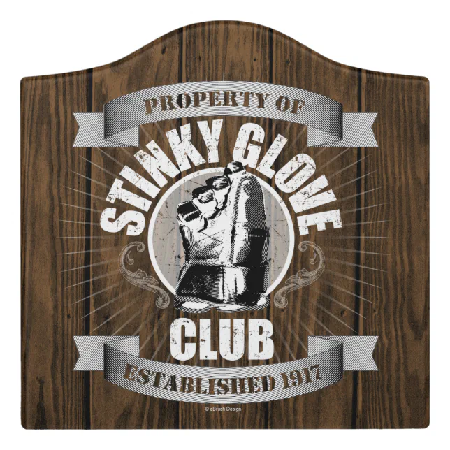 Stinky Glove Club (Hockey) Door Sign | Zazzle
