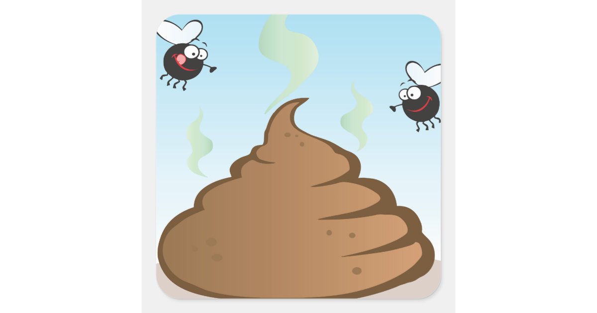 Stinky Pile Of Poop Square Sticker | Zazzle