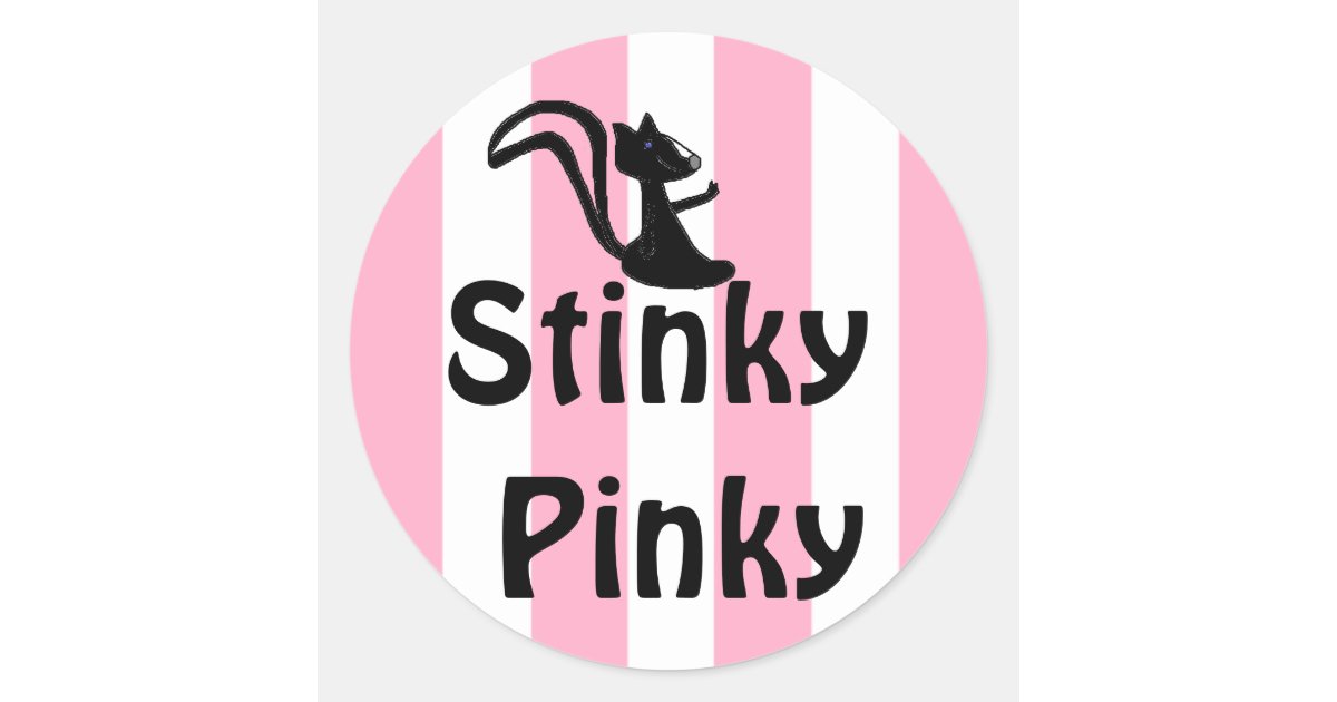 Stinky Pinky Stickers | Zazzle