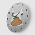 Stinky Poo; Metal-look Large Clock | Zazzle