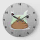Stinky Poo; Metal-look Large Clock | Zazzle