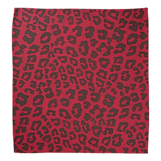 Stippled Cranberry Red Leopard Print Bandana | Zazzle.com