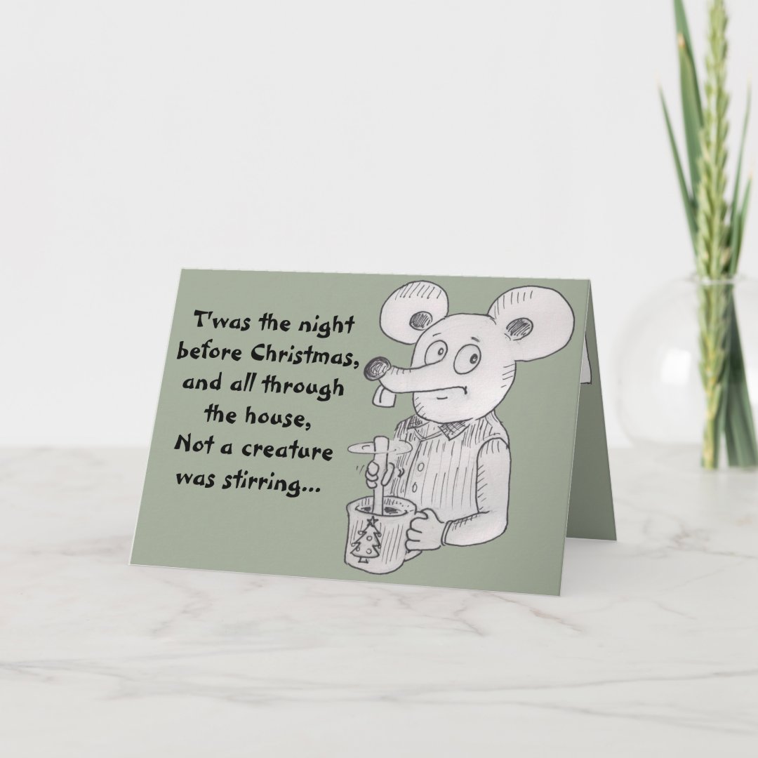 Stirring Mouse Christmas Card | Zazzle