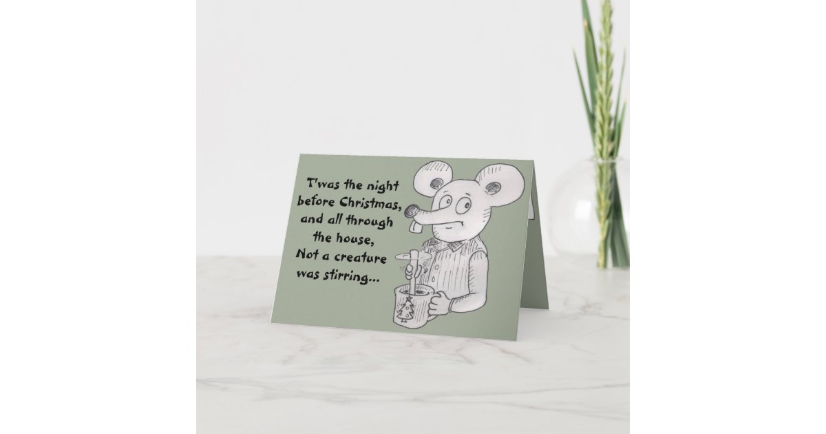 Stirring Mouse Christmas Card | Zazzle