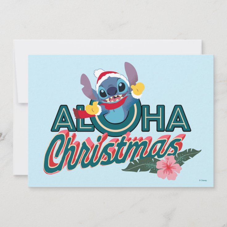 Stitch | Aloha Christmas Card | Zazzle