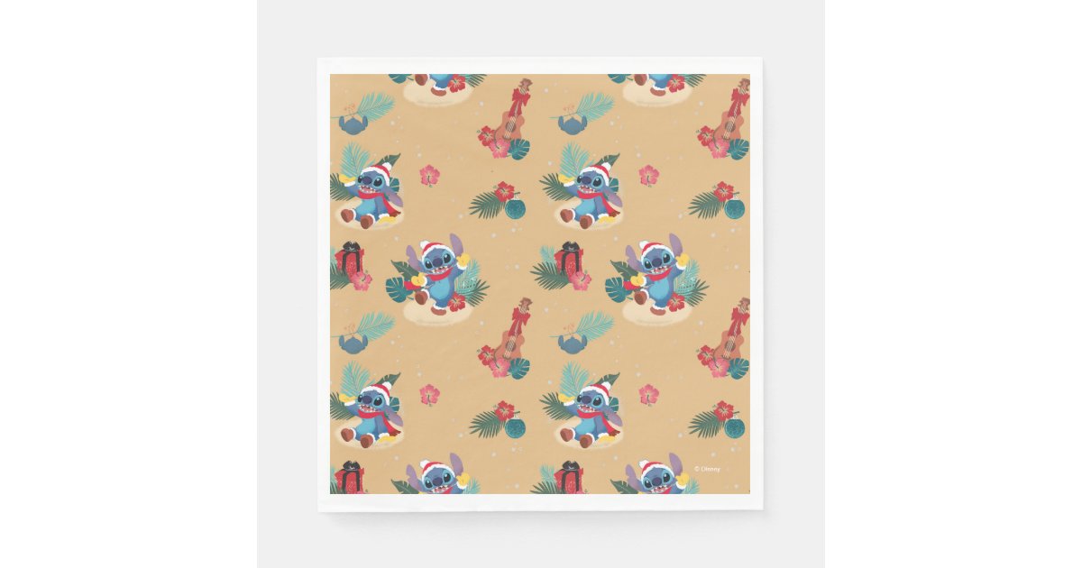 Stitch | Aloha Christmas Pattern Napkins | Zazzle