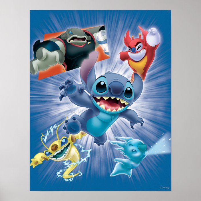 Stitch and Friends Poster | Zazzle.com
