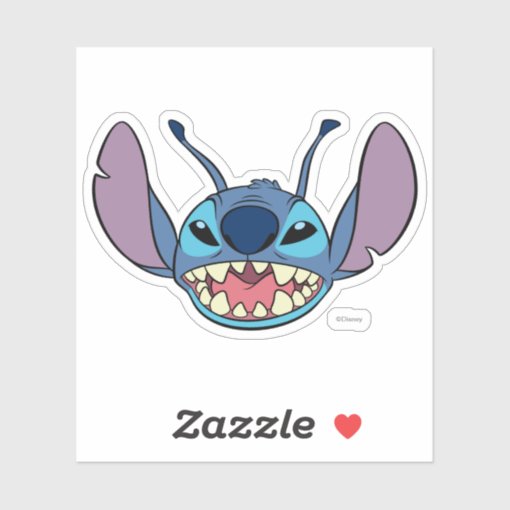 Stitch Big Smile Sticker | Zazzle