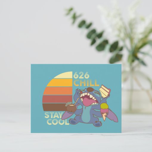 Stitch - Chill & Stay Cool Postcard | Zazzle