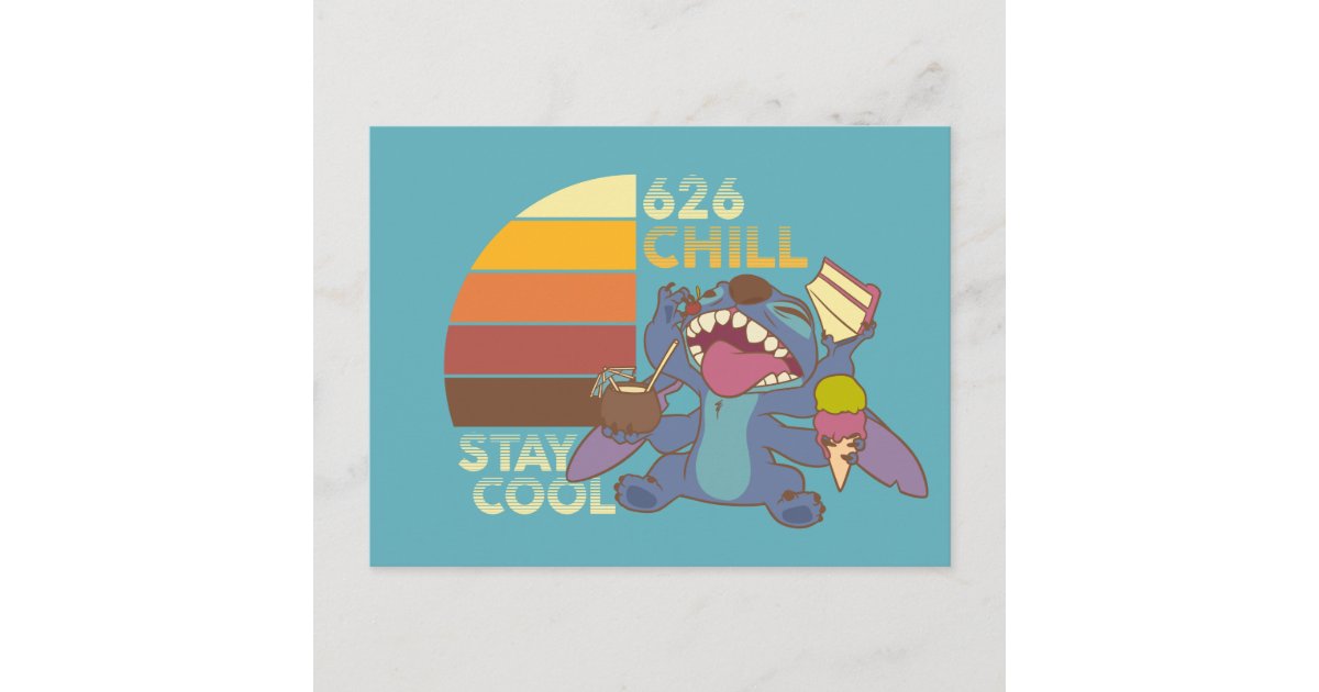 Stitch - Chill & Stay Cool Postcard | Zazzle