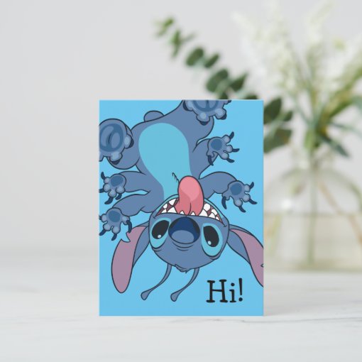 Stitch Crawling The Walls - Hi! Postcard | Zazzle