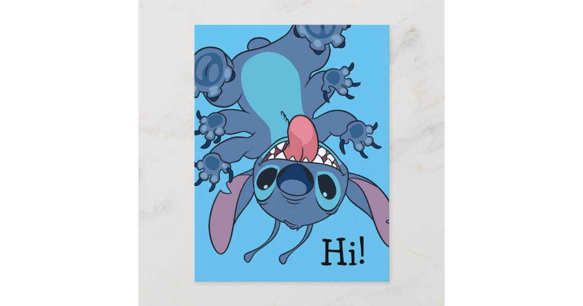 Stitch Crawling The Walls - Hi! Postcard | Zazzle