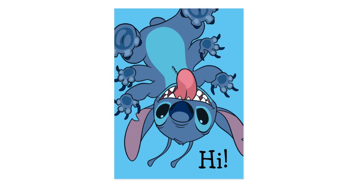 Stitch Crawling The Walls - Hi! Postcard | Zazzle.com
