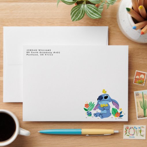 Stitch Cuddling Baby Easter Chicks Envelope | Zazzle