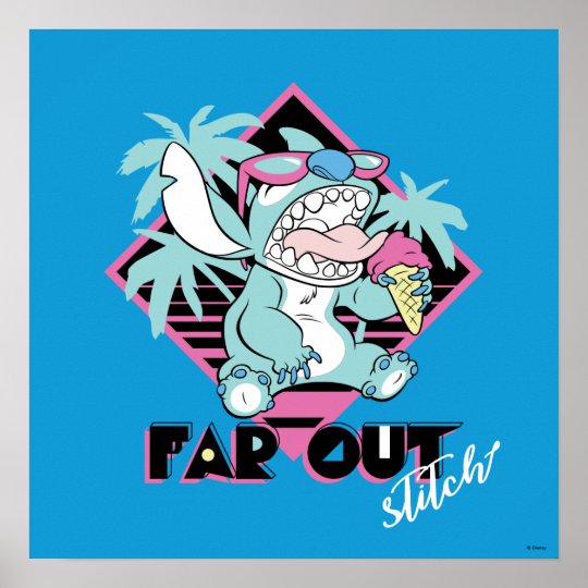 Stitch | Far Out Retro Graphic Poster | Zazzle.com
