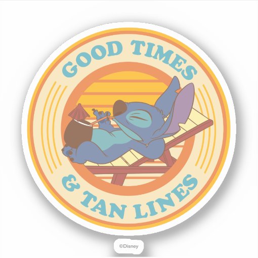 Stitch | Good Times & Tan Lines Sticker | Zazzle
